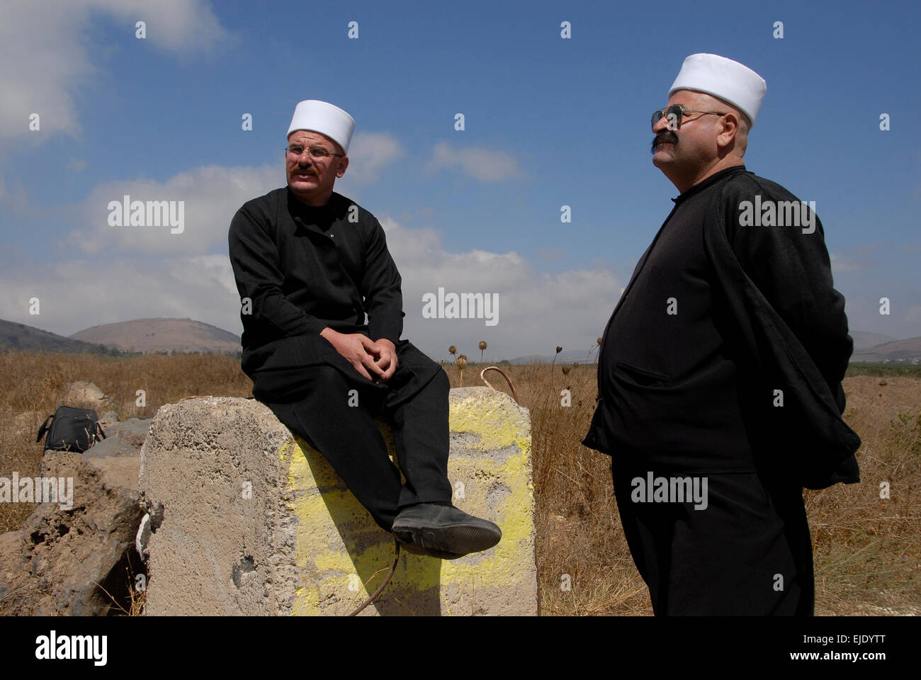Members of the Druze community wearing traditional Tarboush headdress ...