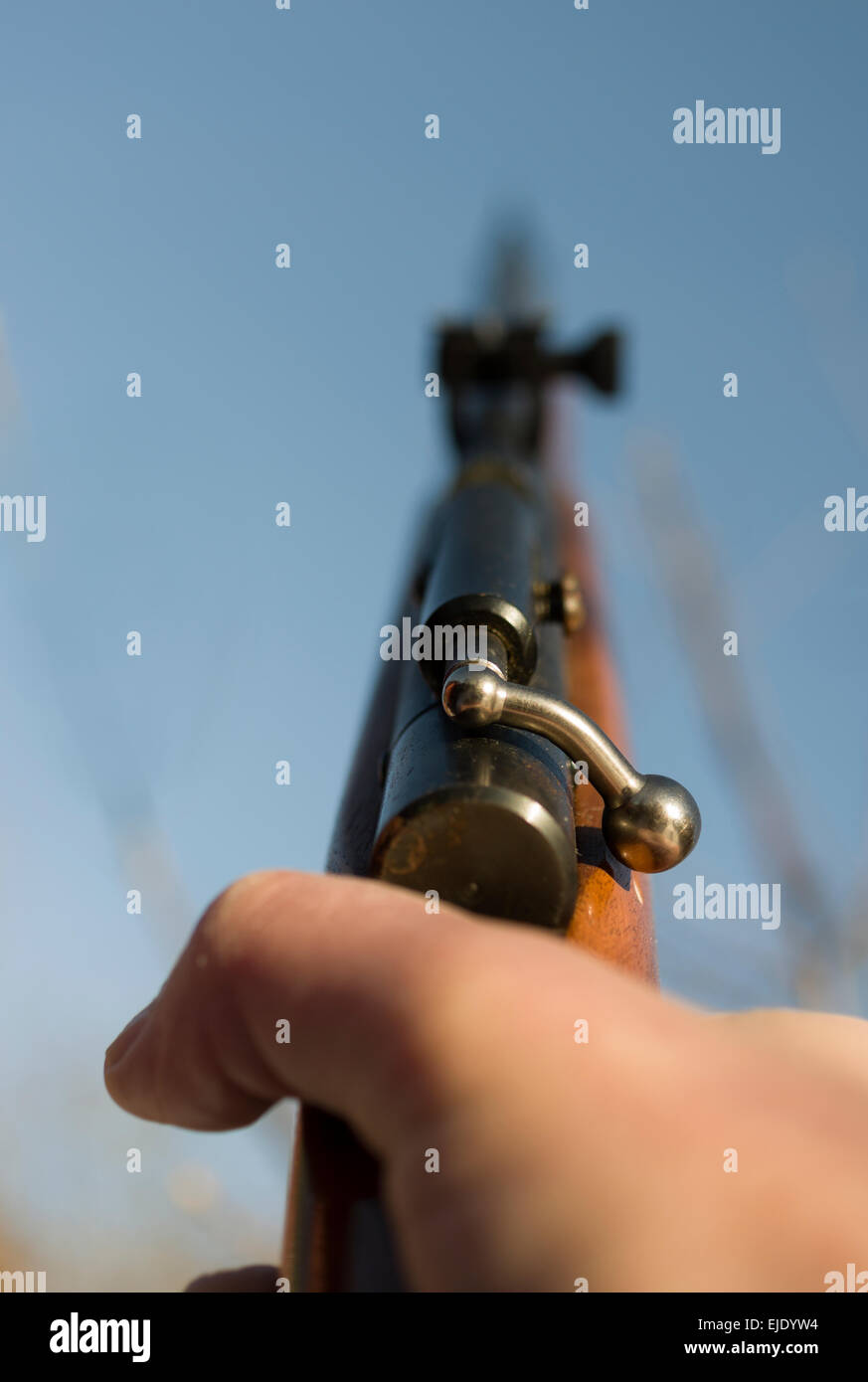 Hand With A Rifle Stock Photo - Alamy