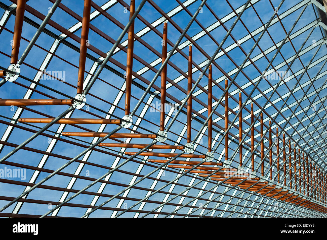 Glass roof in the hall of a modern building Stock Photo - Alamy