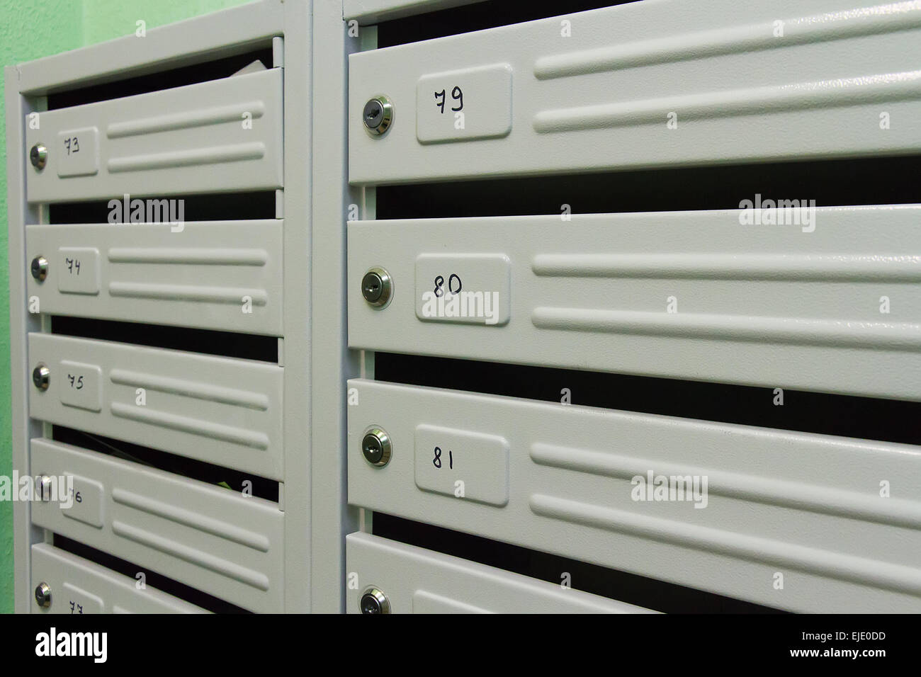 Mailboxes in the interior of residential house Stock Photo - Alamy