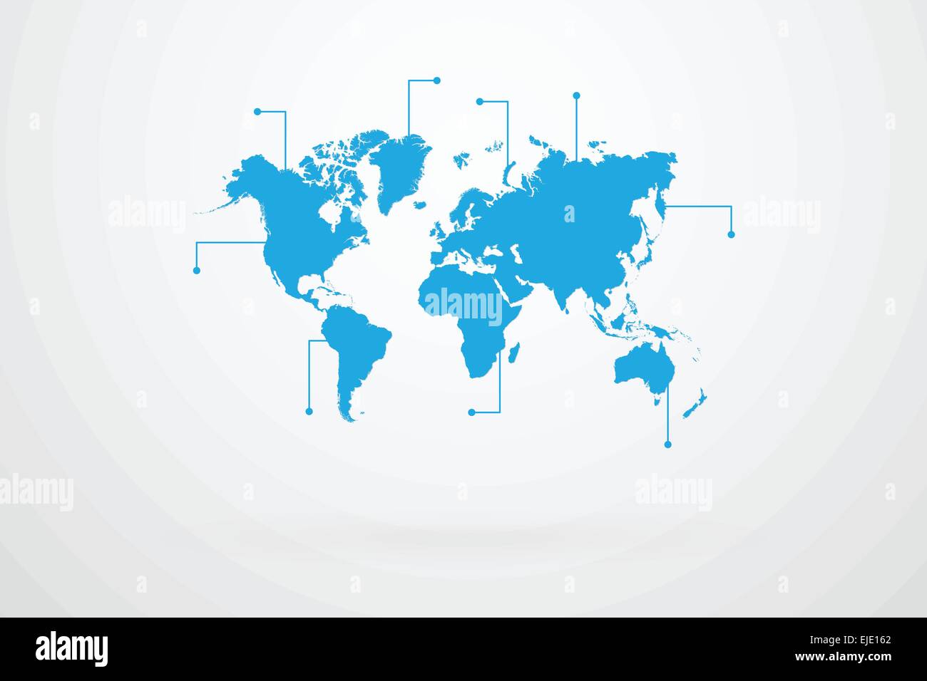 Blue World Map Vector With Indicators Stock Vector Image & Art - Alamy