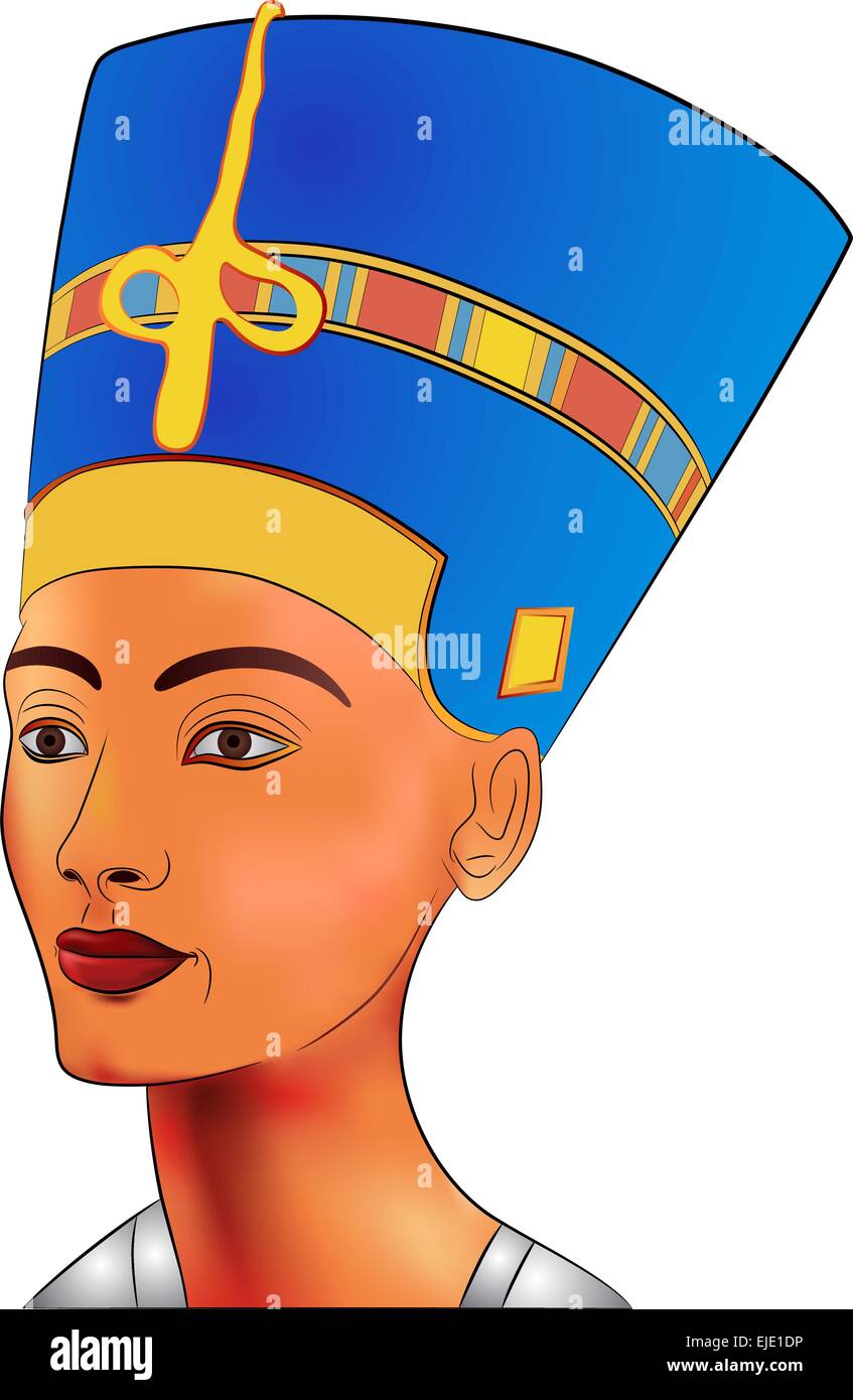 Nefertiti - vector illustration of the queen of ancient Egypt Stock ...