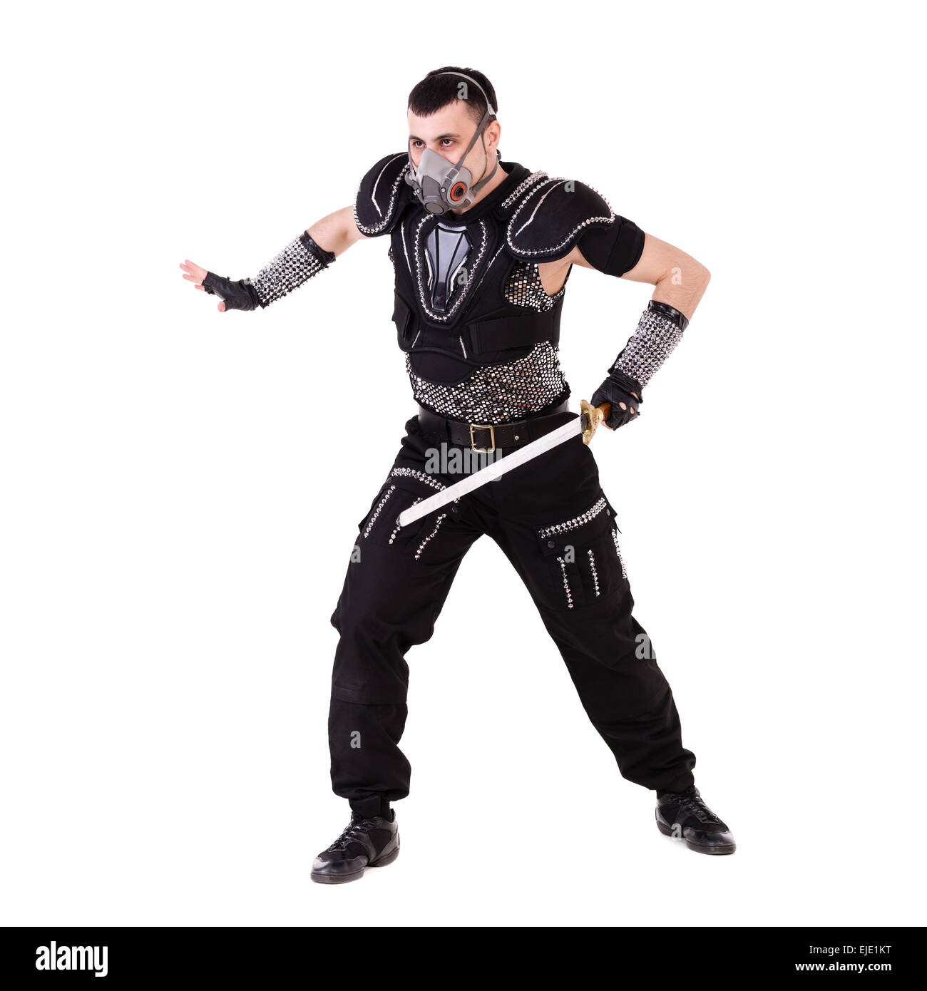 Man with sword isolated on white Stock Photo - Alamy