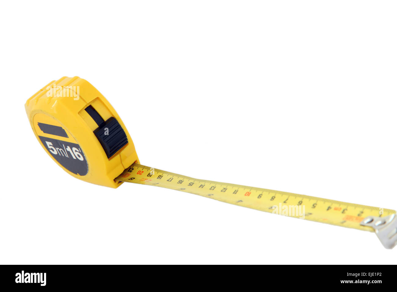 perspective of measuring tape for construction isolated on white Stock ...