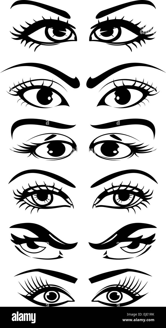 Collection eyes icon vector Cut Out Stock Images & Pictures - Alamy