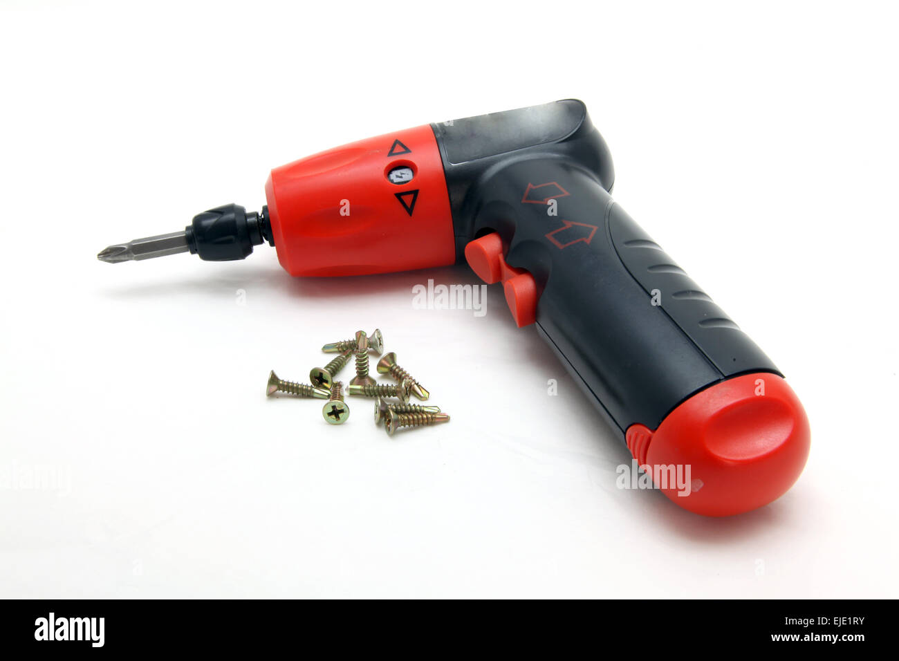 wireless crewdriver with screws Stock Photo - Alamy