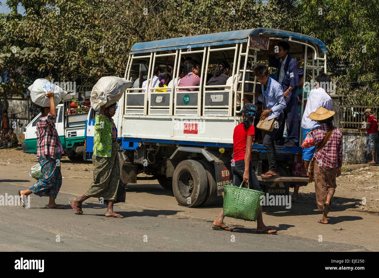 Myanmar, Yangon city street scenes, The market Stock Photo - Alamy