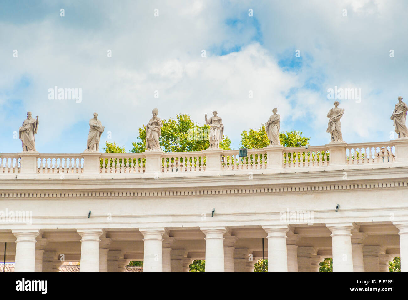 Architectural detail of colonnade in Vatican - Rome, Italy Stock Photo ...