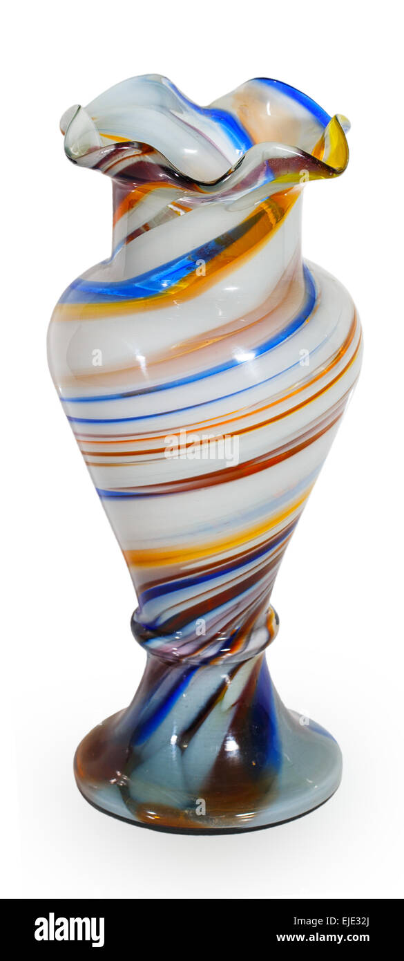 Bright glass vase isolated on white background Stock Photo - Alamy