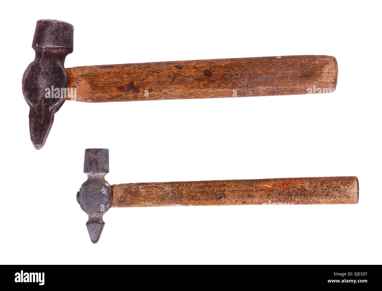 Two old hammer isolated on white background Stock Photo - Alamy