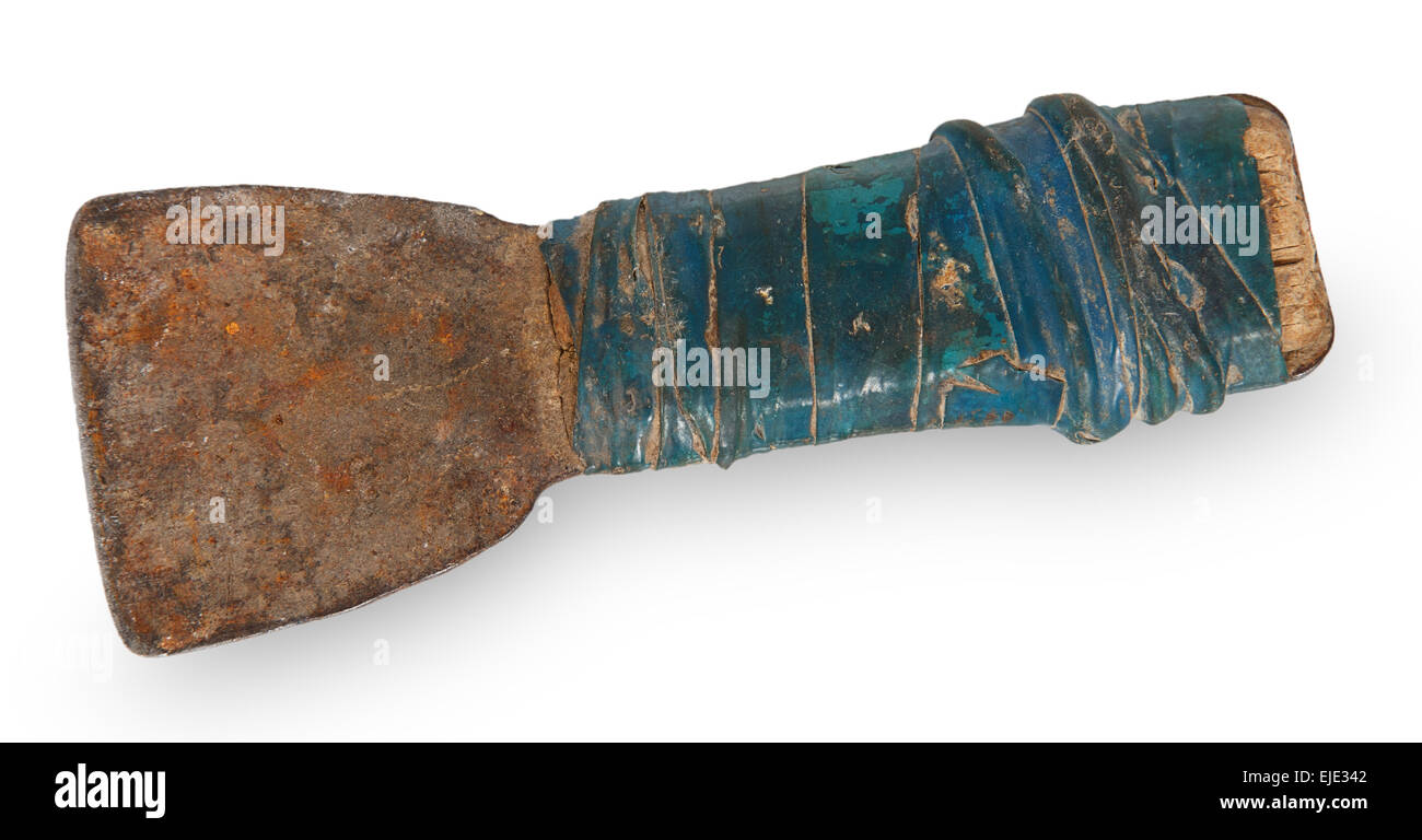Old iron trowel isolated on white background Stock Photo - Alamy
