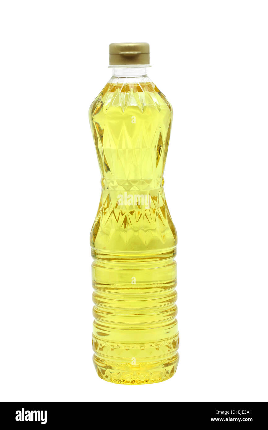 Bottle of vegetable oil on a white background Stock Photo - Alamy