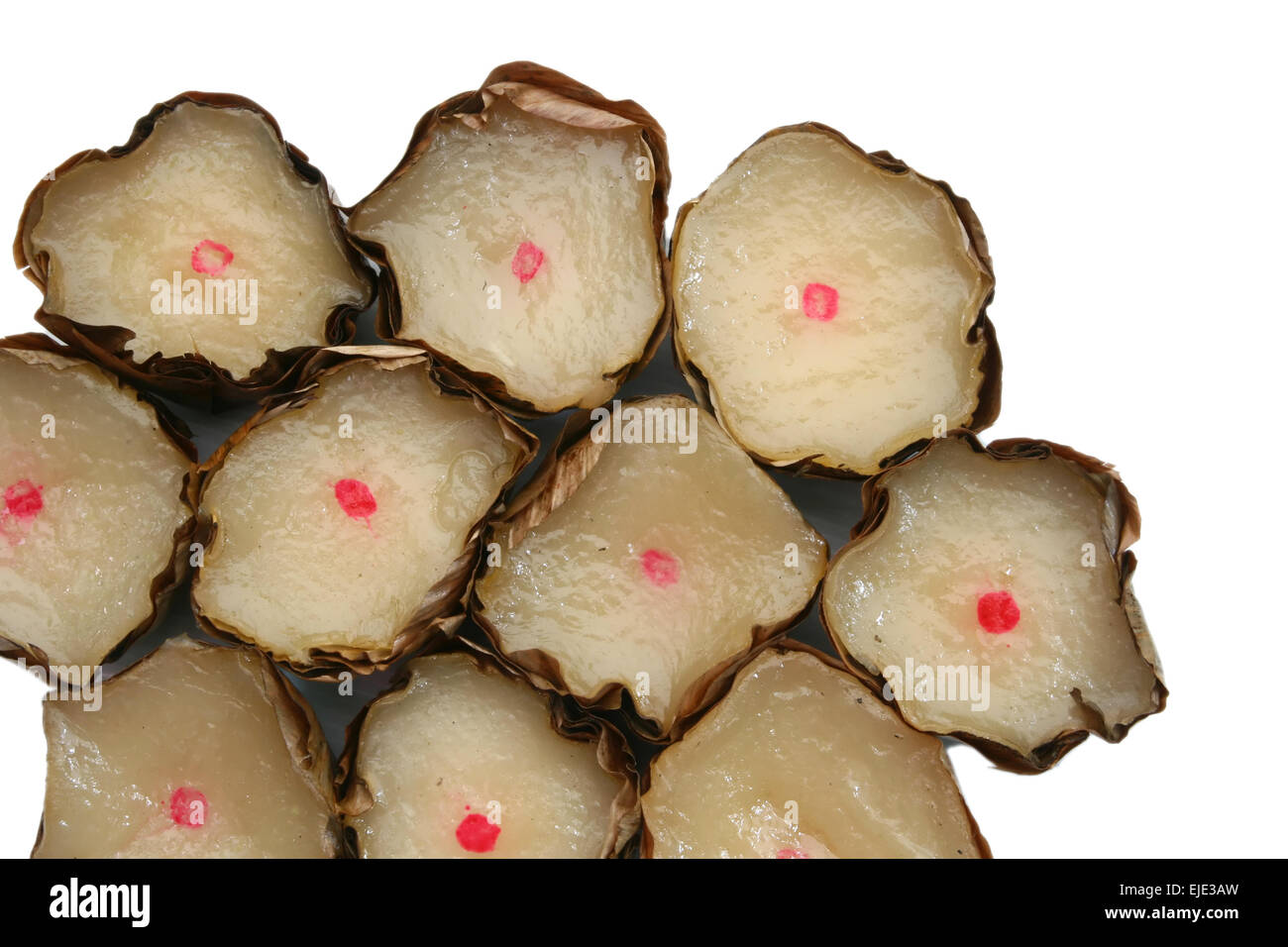 Traditional Basket shaped Chinese pudding Sweetmeat isolated on white ...