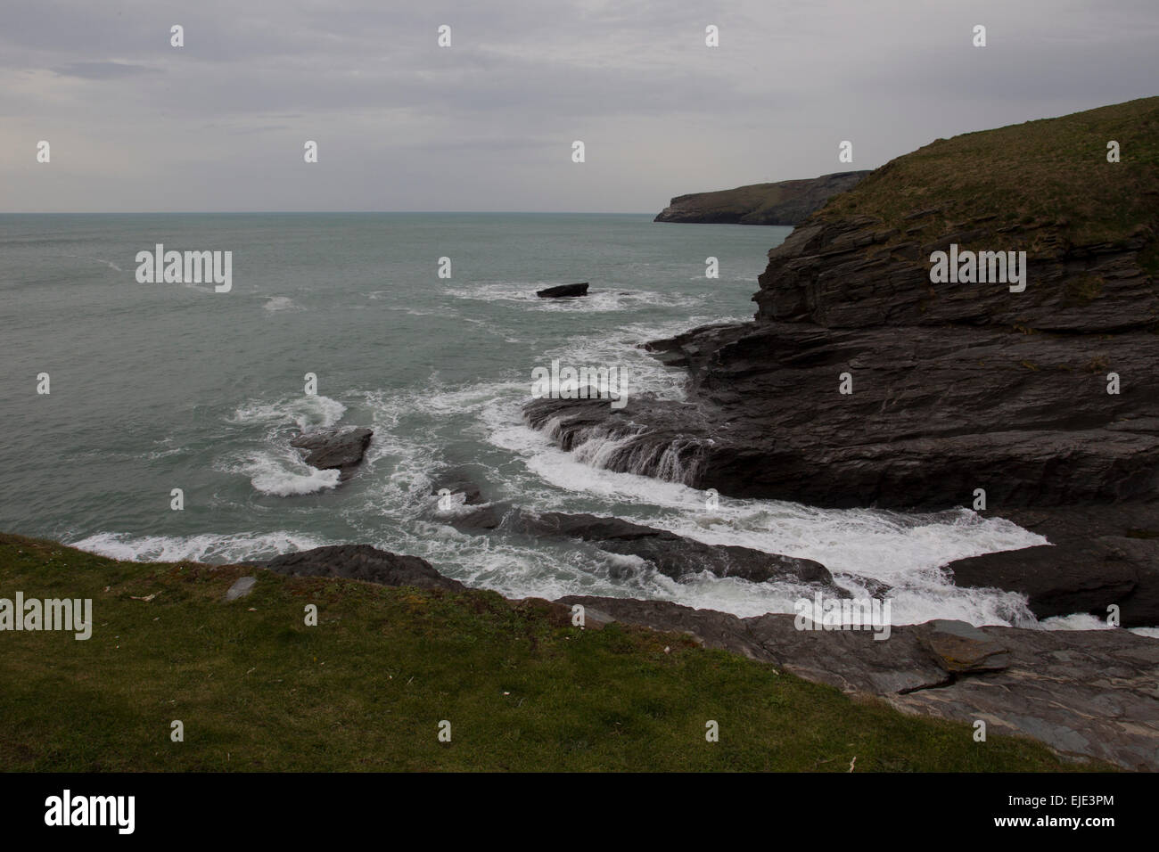 The edge of Trebarwith Strand from Port William near Treknow Stock ...