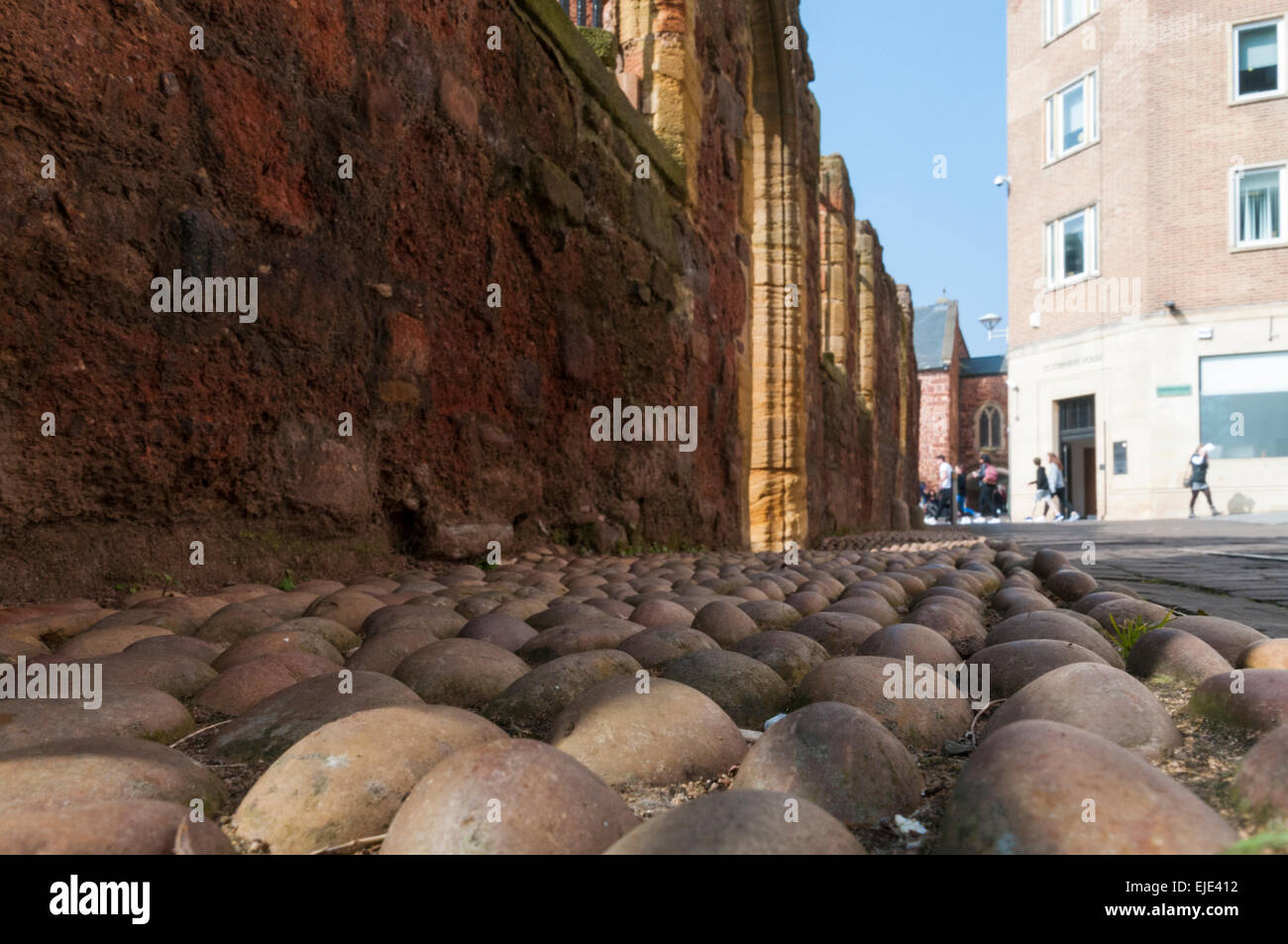 Low angle view of the ruins of St Catherines Chapel Alms Houses in ...