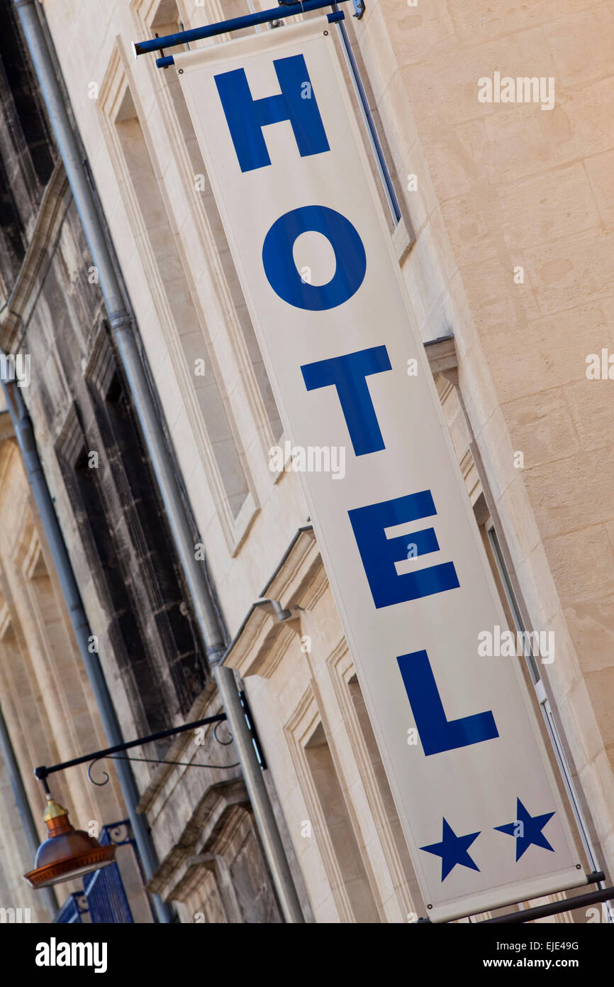 Hotel sign in a street of Bordeaux, France Stock Photo - Alamy