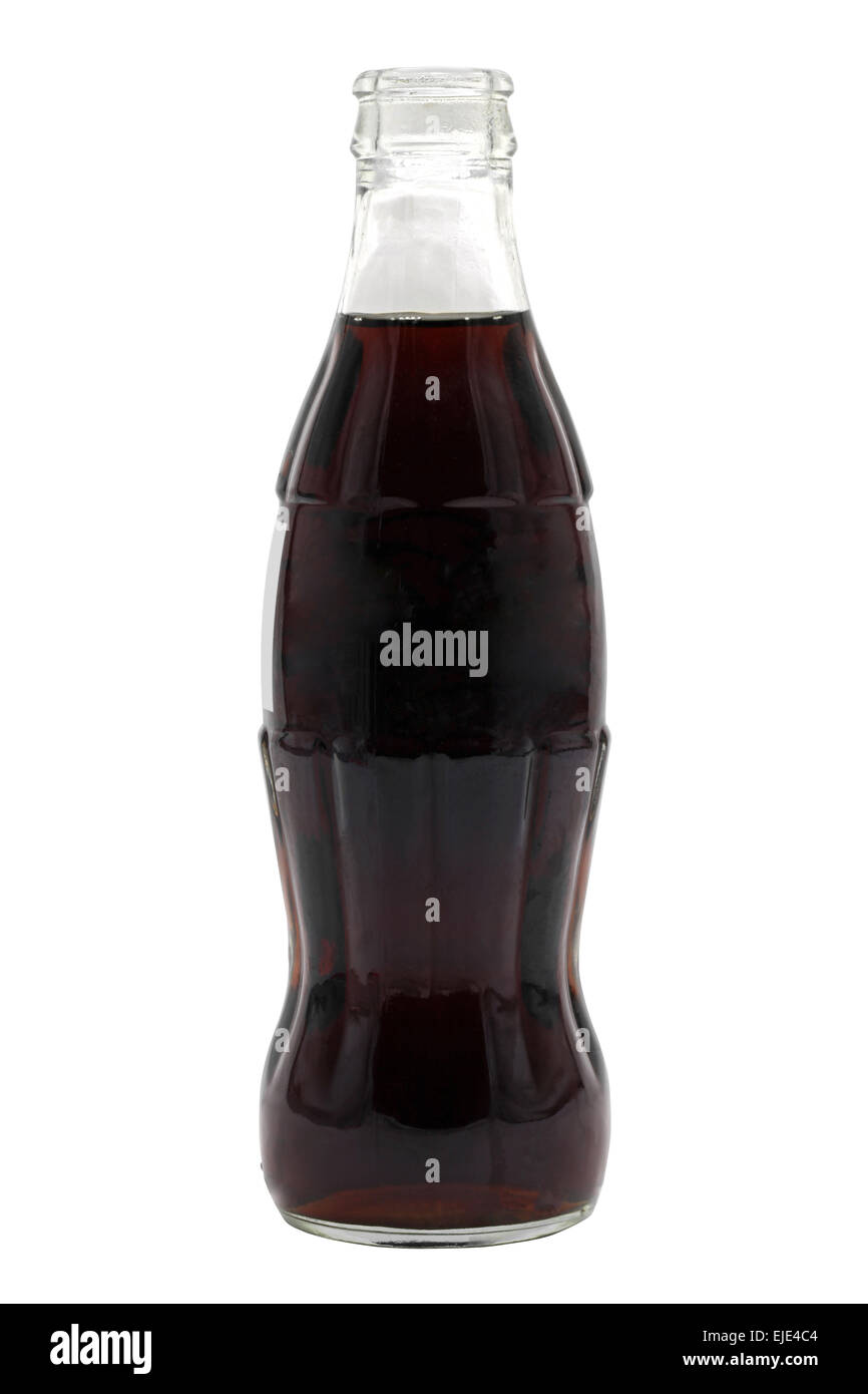 open cola bottle soft carbonated drink isolated on a white background Stock Photo - Alamy