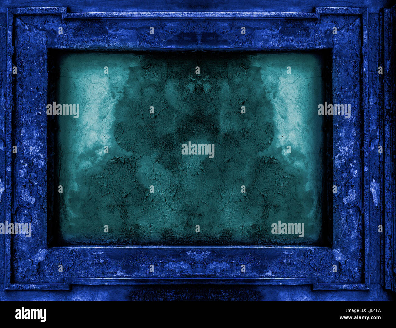Deep blue old gothic frame Stock Photo - Alamy