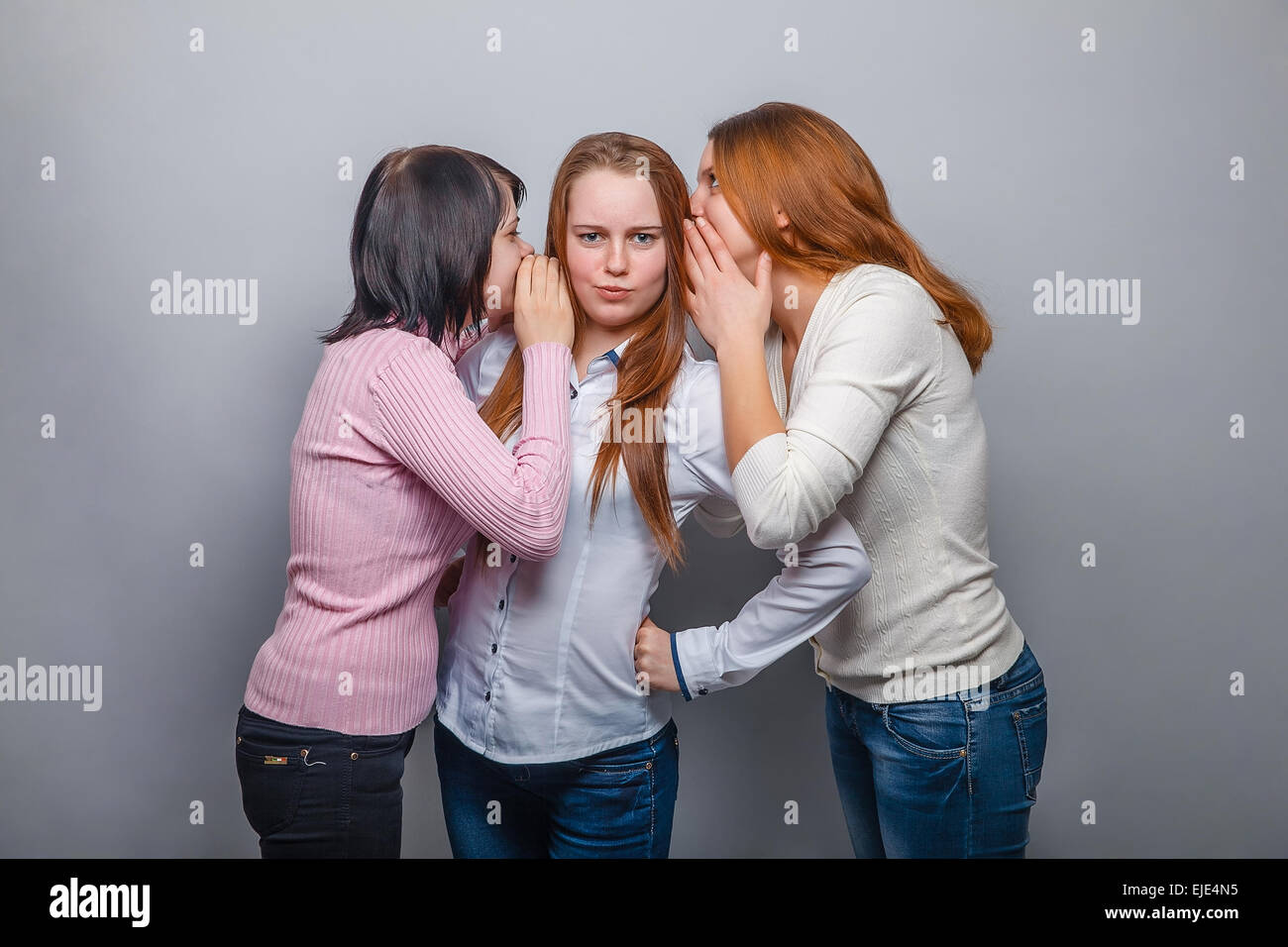 three female woman woman friends girl gossip rumors surprise surprise ...