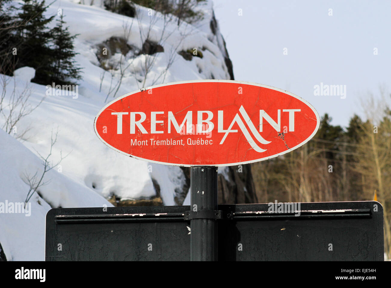 A Mont-Tremblant Ski Resort sign in Quebec Stock Photo - Alamy