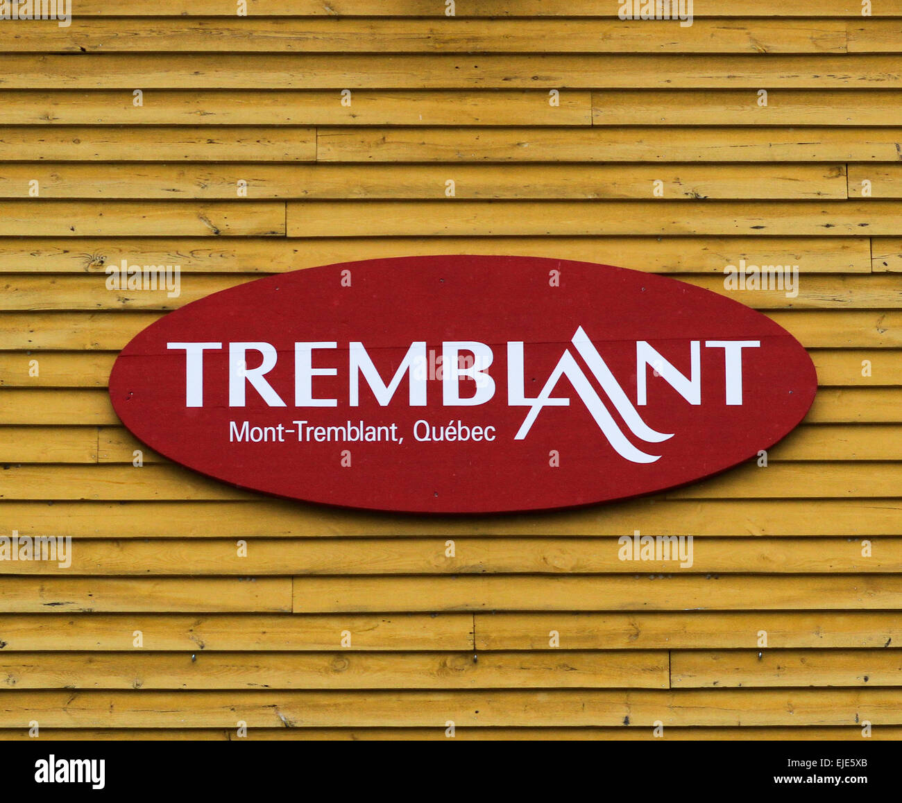A Mont-Tremblant Ski Resort sign in Quebec Stock Photo - Alamy