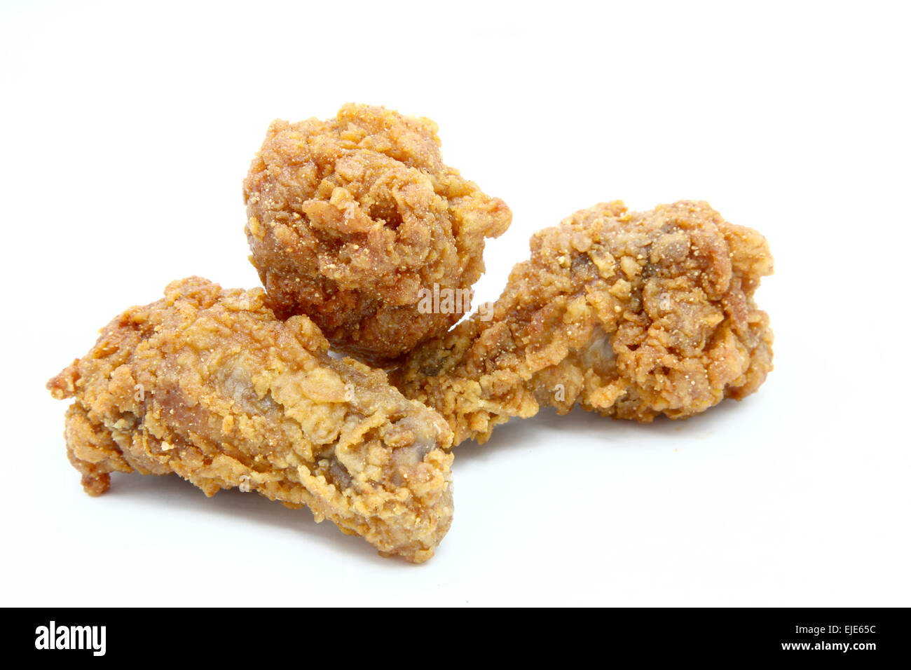 isolated three spicy deep fried chicken mini wing Stock Photo - Alamy