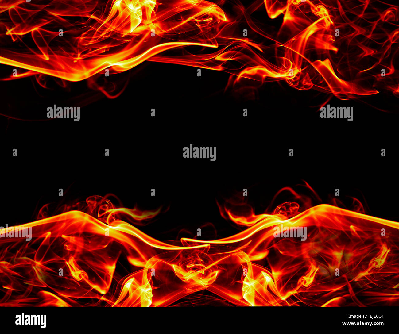 fire frame background on black background Stock Photo - Alamy