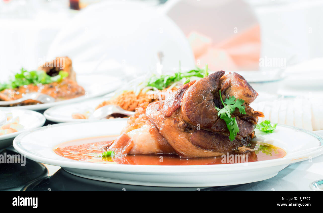 Gourmet Main Entree Course Chinese pork knuckle stew Stock Photo - Alamy