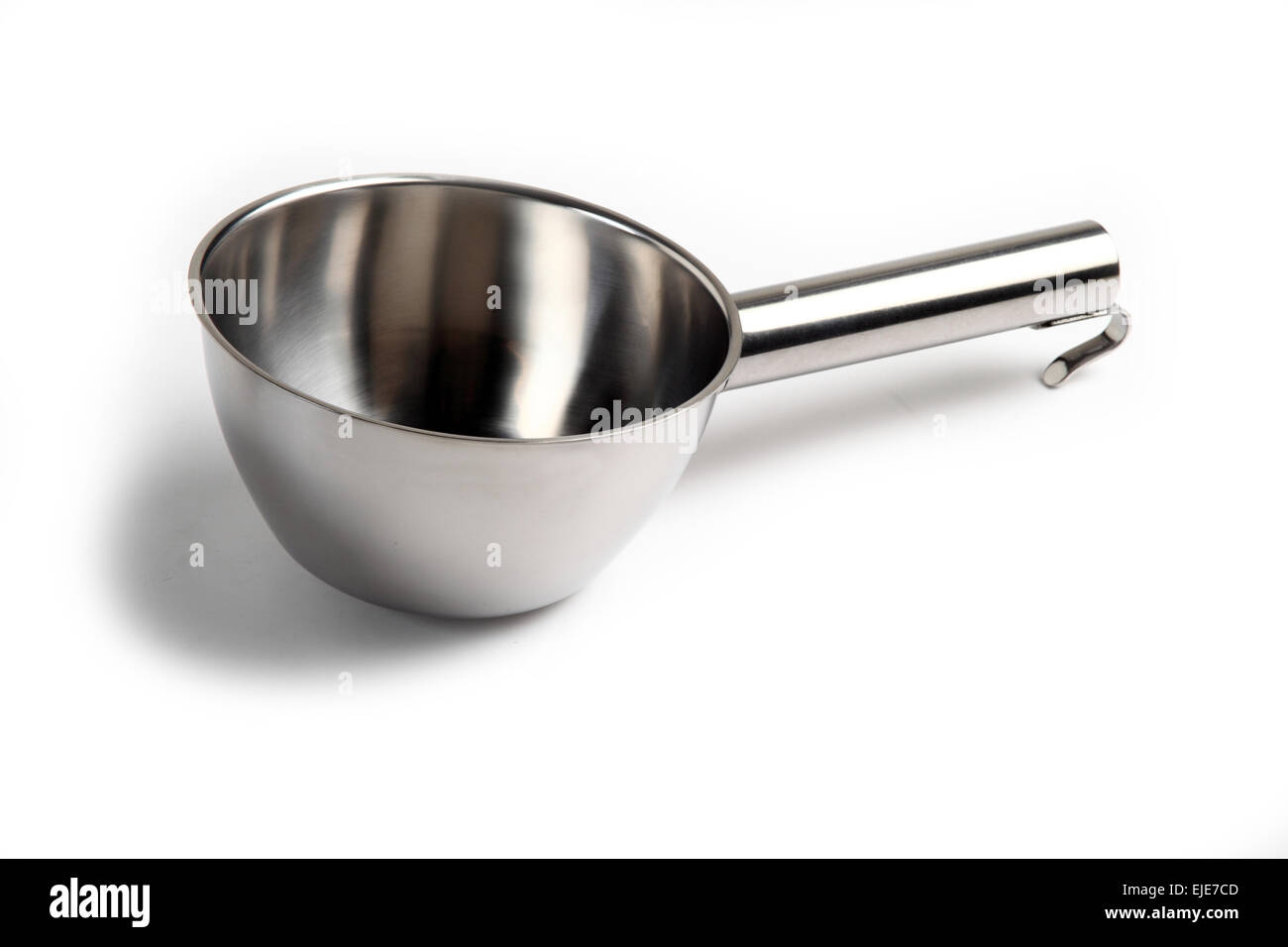 pot of steel with a handle on white background Stock Photo - Alamy