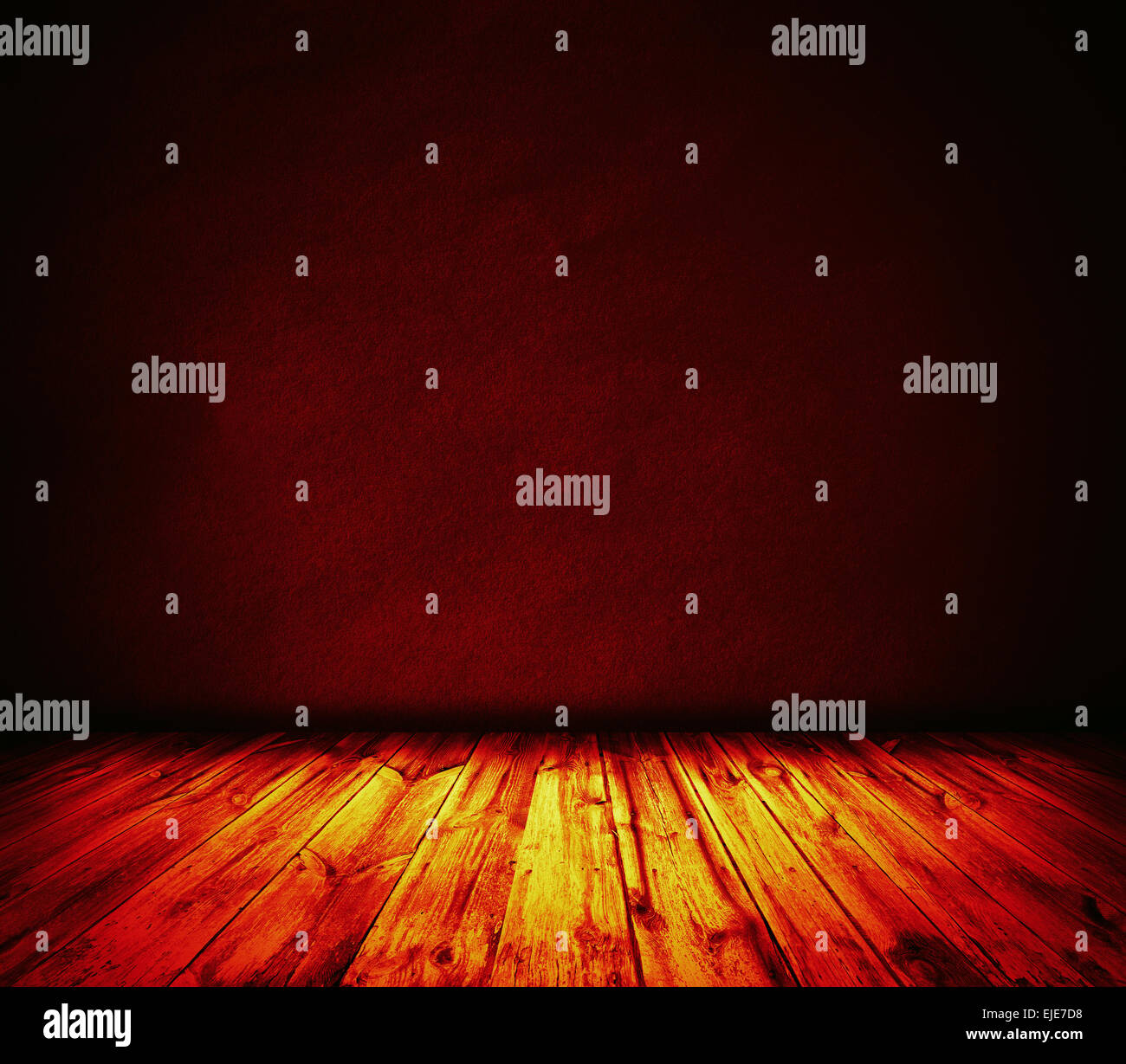 Fire wall and wooden floor interior background Stock Photo - Alamy