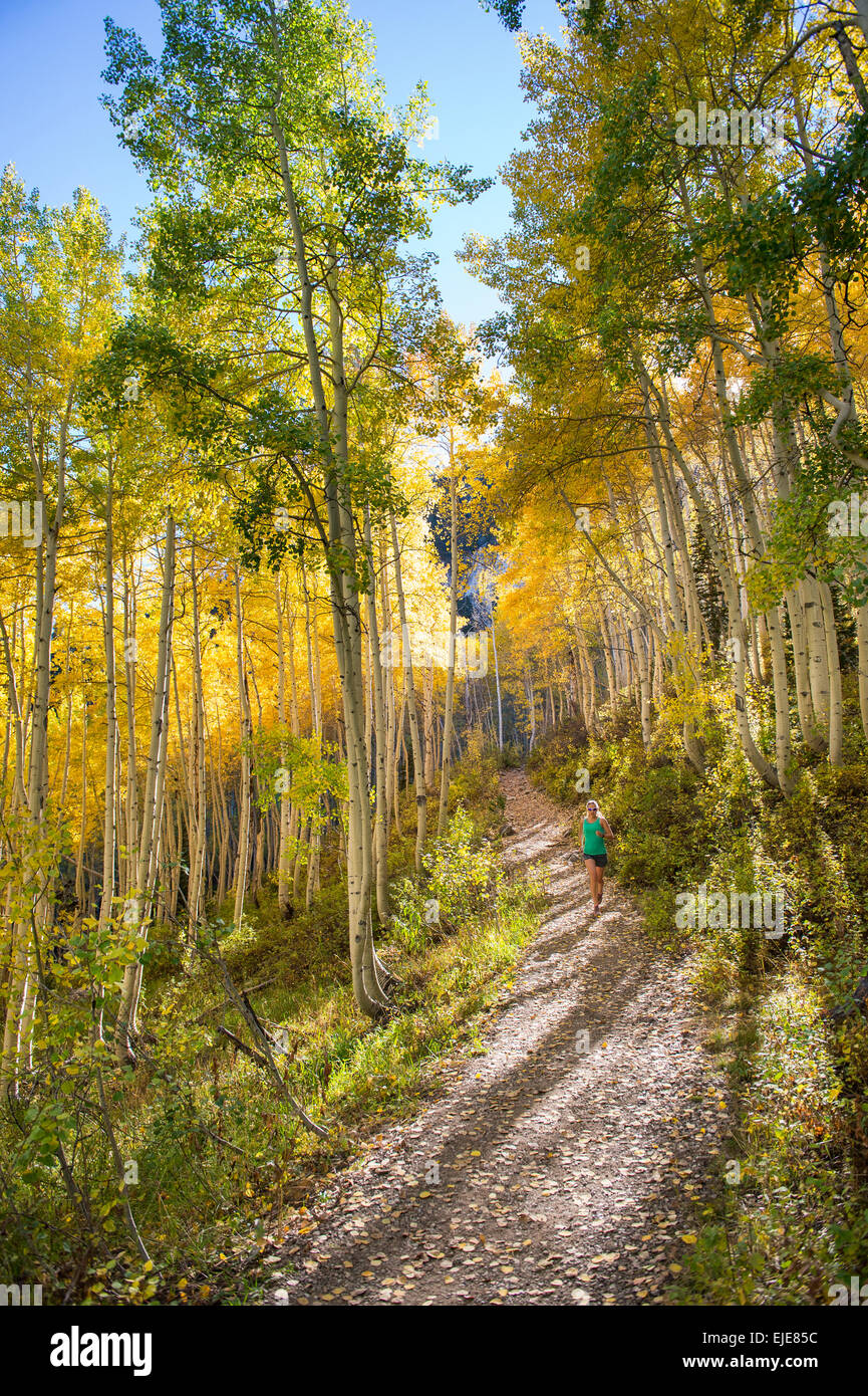 Young woman trail running hi-res stock photography and images - Alamy