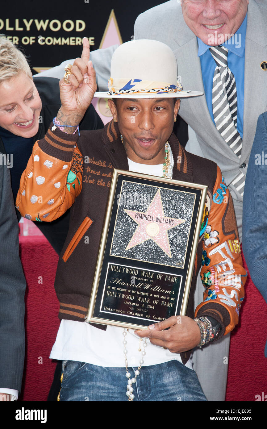 LOS ANGELES, CA - DECEMBER 4, 2014: Singer/songwriter Pharrell Williams ...