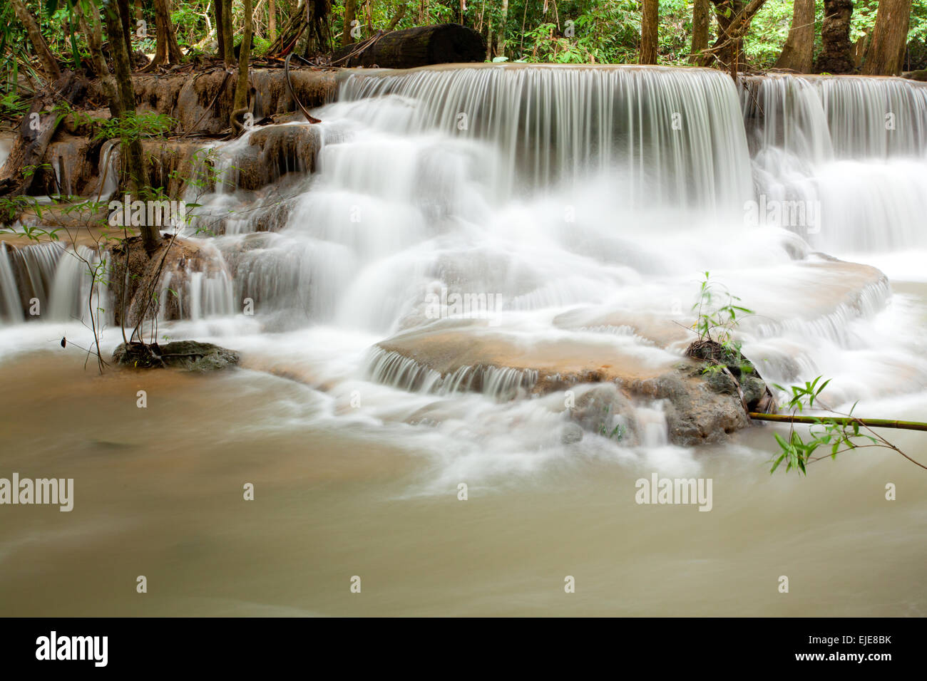 Water flowing in Tropical Waterfall Thailand Stock Photo - Alamy