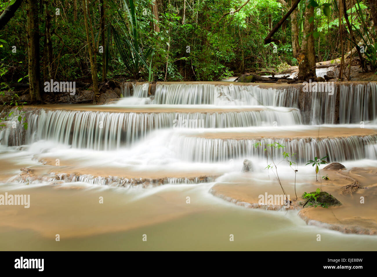 Beautiful Tropical Climate Waterfall in National Park Thailand Stock ...
