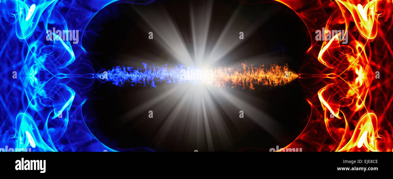 Hot and cold, fire and ice force Stock Photo - Alamy