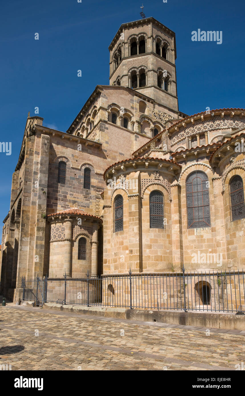 SAINT AUSTREMOINE ROMANESQUE ABBEY ISSOIRE AUVERGNE FRANCE Stock Photo ...