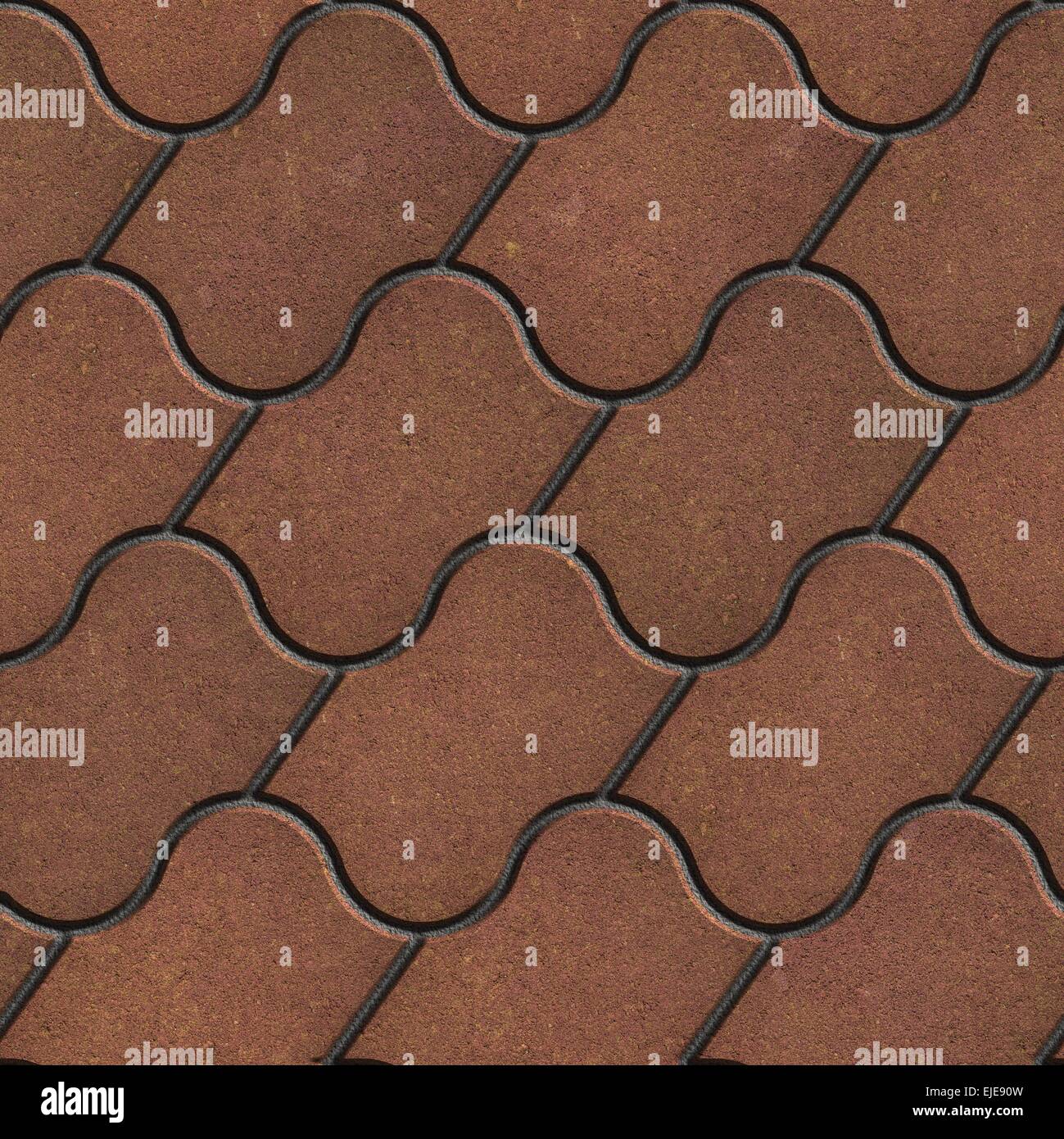 Brown Figured Pavement with Decorative Wave. Seamless Tileable Texture ...