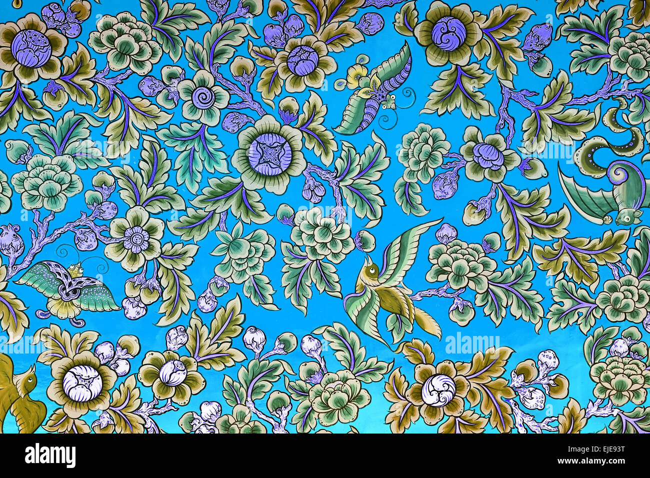 Light Blue Thai Chinese Traditional Paint in temple wall Thailand Stock ...