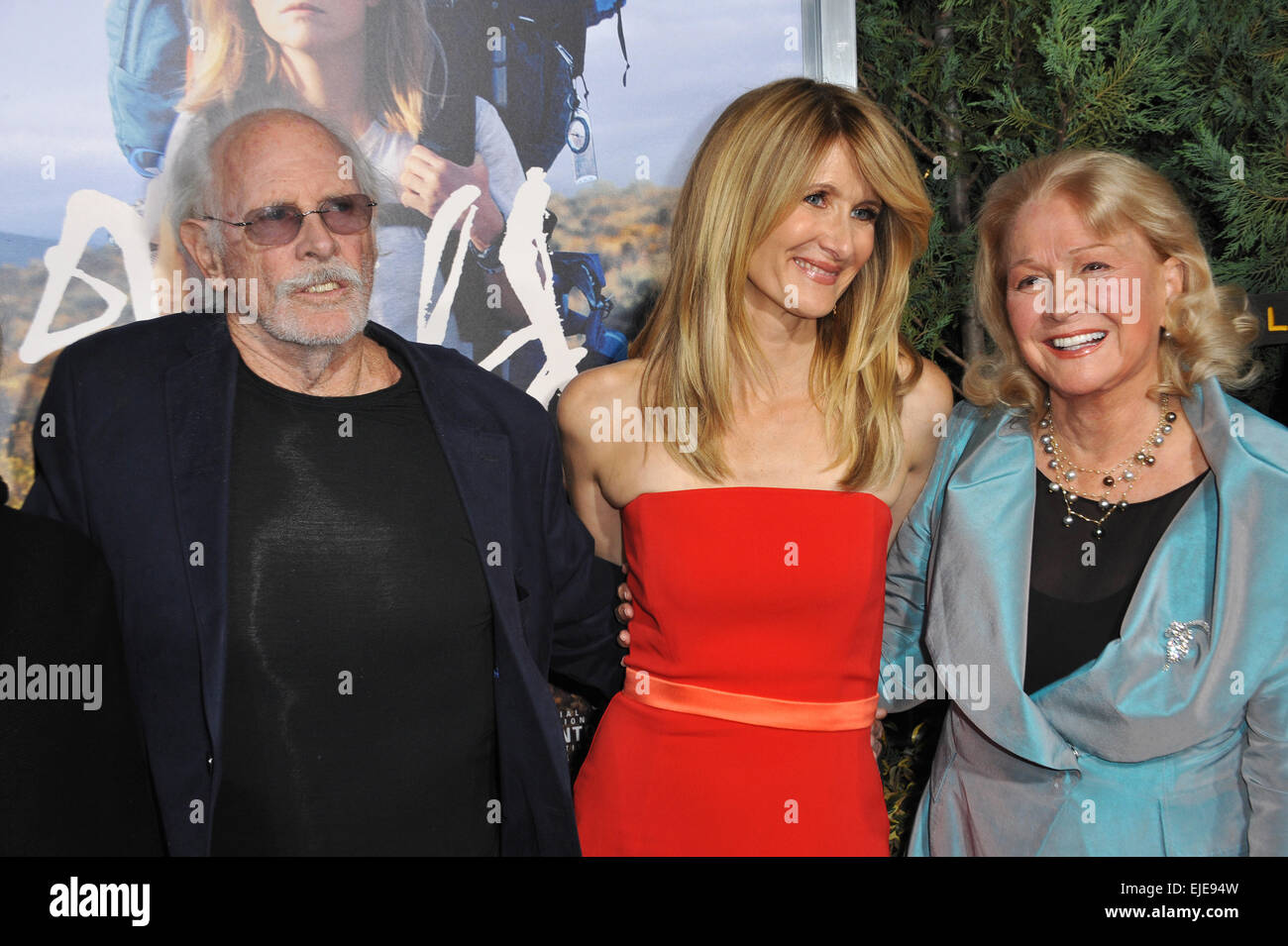 LOS ANGELES, CA - NOVEMBER 19, 2014: Laura Dern & parents Diane Ladd ...