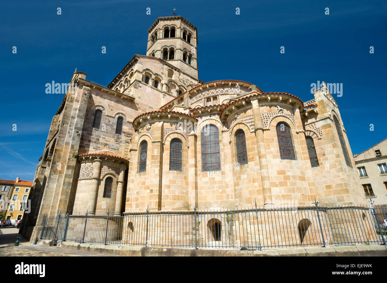 SAINT AUSTREMOINE ROMANESQUE ABBEY ISSOIRE AUVERGNE FRANCE Stock Photo ...