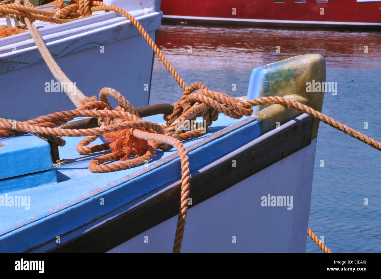 Nautical knots on a fishing boat in Nova Scotia Stock Photo - Alamy