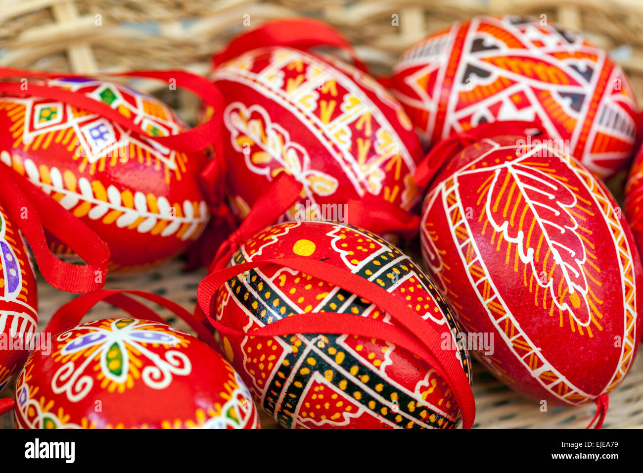 Original colorful easter eggs, Prague Czech Republic, Eastern Europe ...
