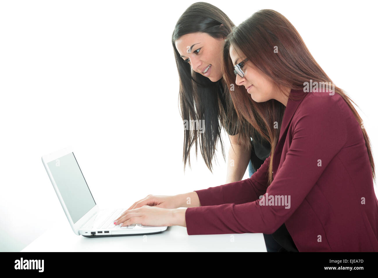 Two students work computer Stock Photo - Alamy