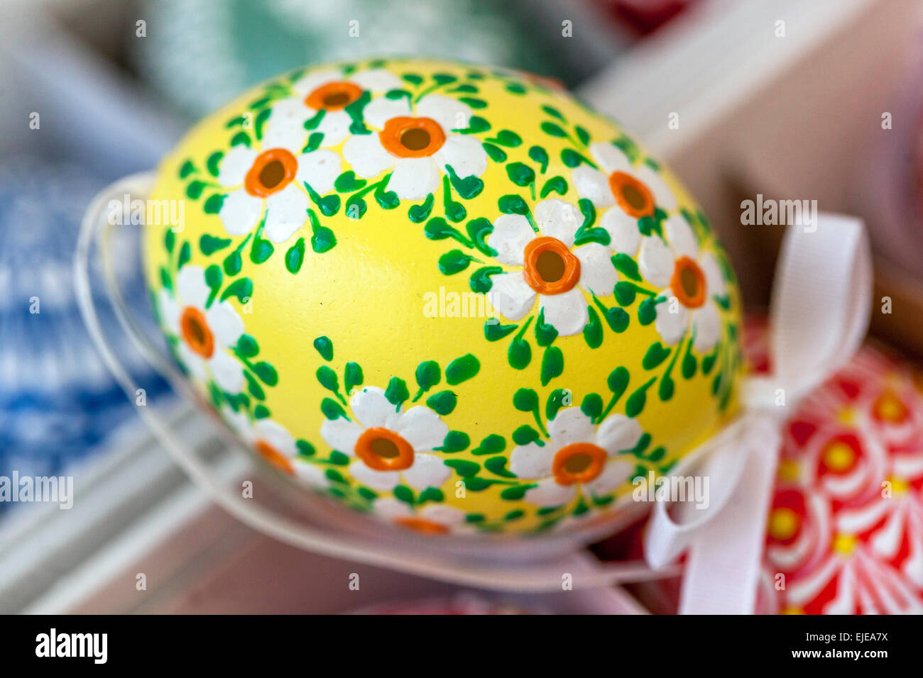 Traditional easter egg flower motif, Prague Czech Republic, Europe ...
