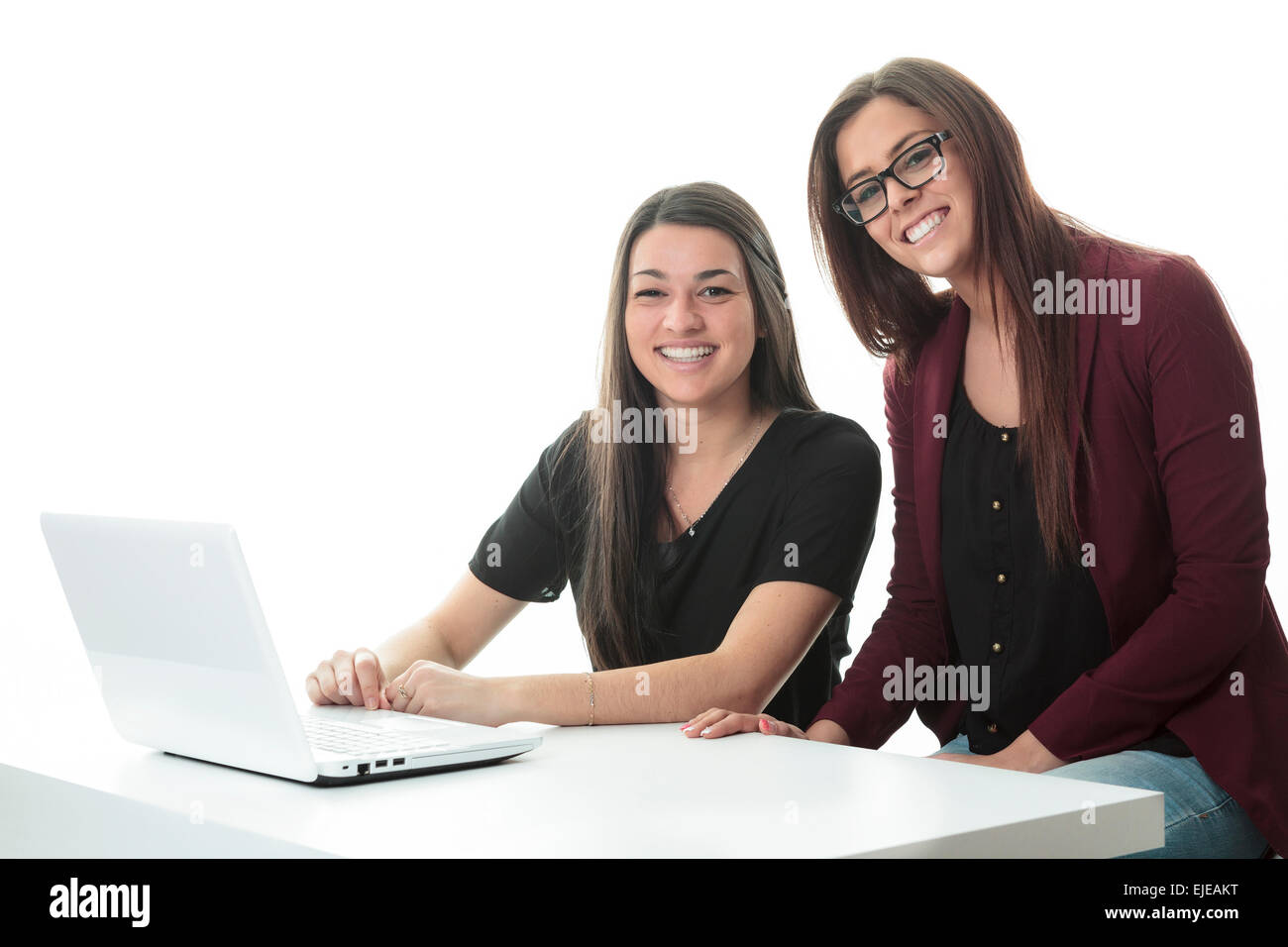 Two students work computer Stock Photo - Alamy
