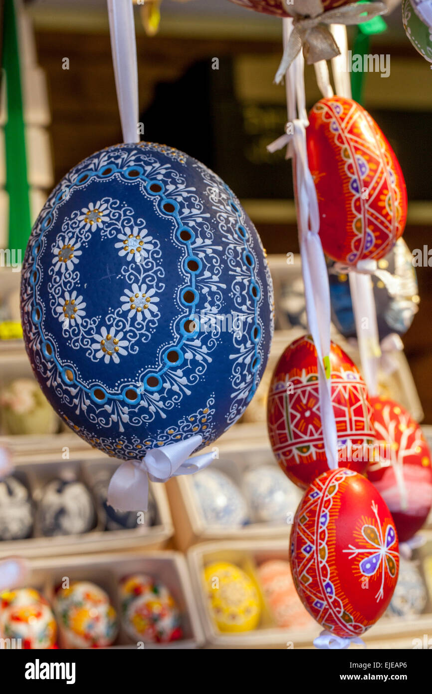 Traditional Easter ostrich egg, Prague Czech Republic, Europe Stock ...