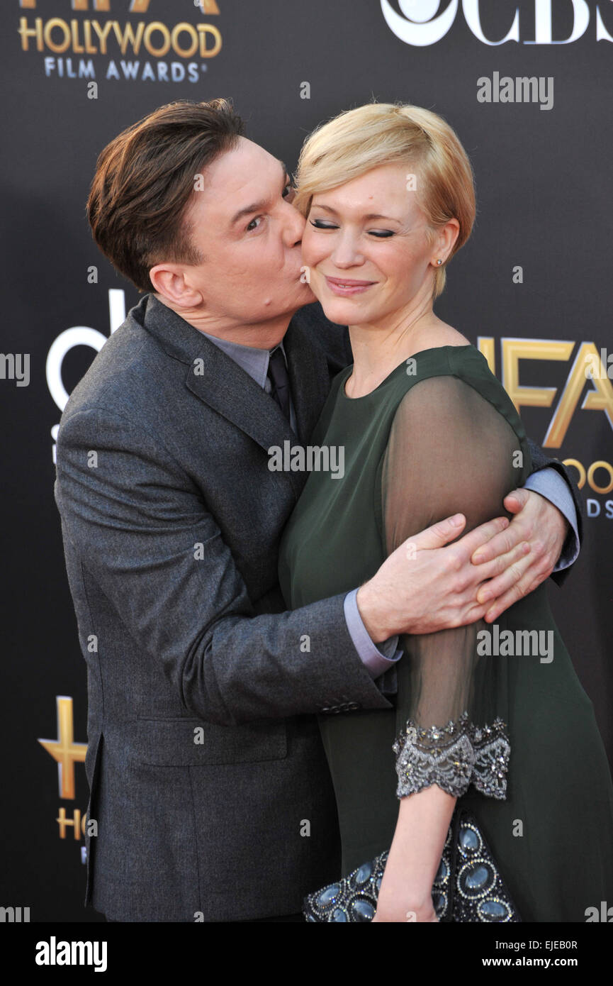 LOS ANGELES, CA - NOVEMBER 14, 2014: Mike Myers & Kelly Tisdale at the ...