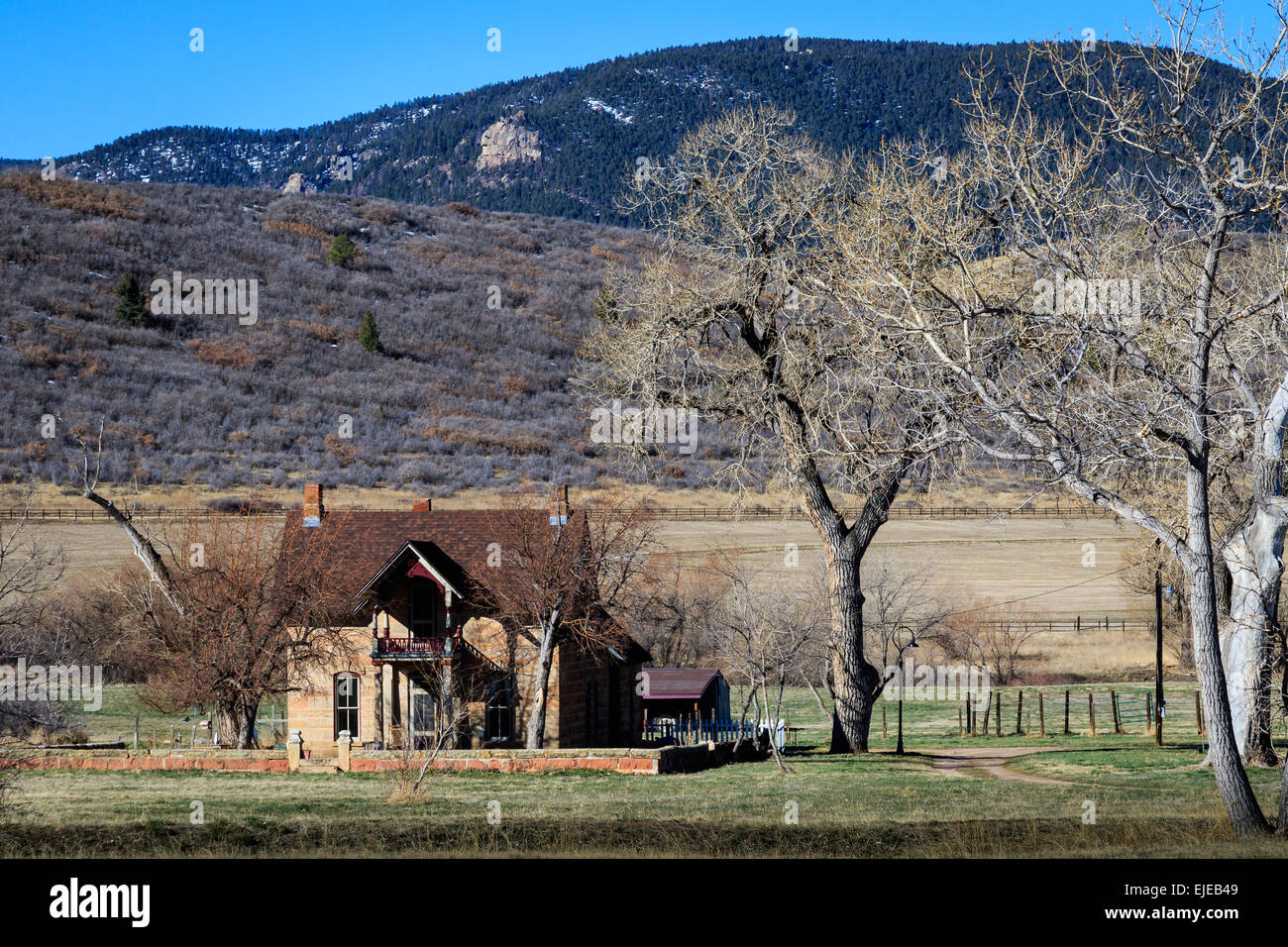 An historic rock farmhouse on the Colorado Roadside Stock Photo - Alamy