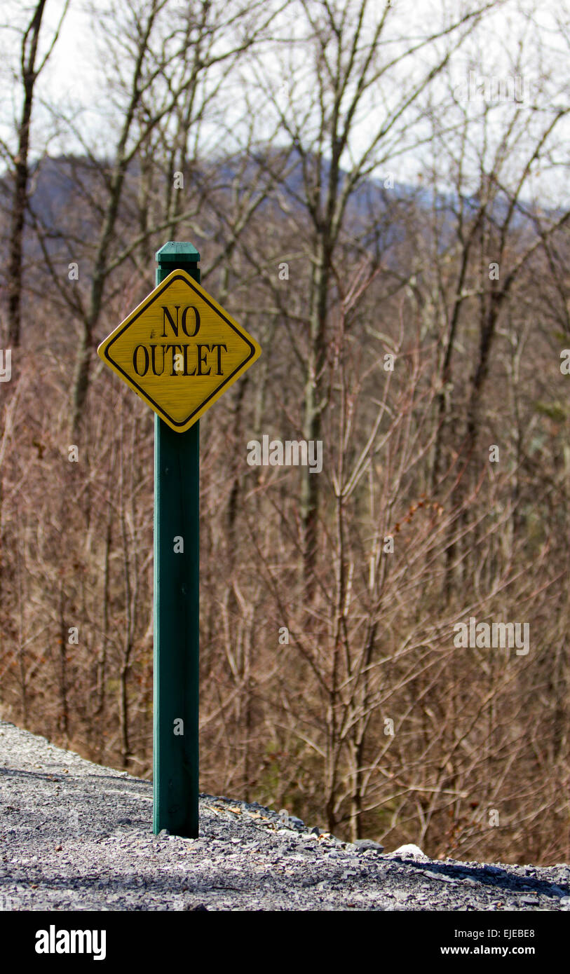 No outlet road warning sign hi-res stock photography and images - Alamy