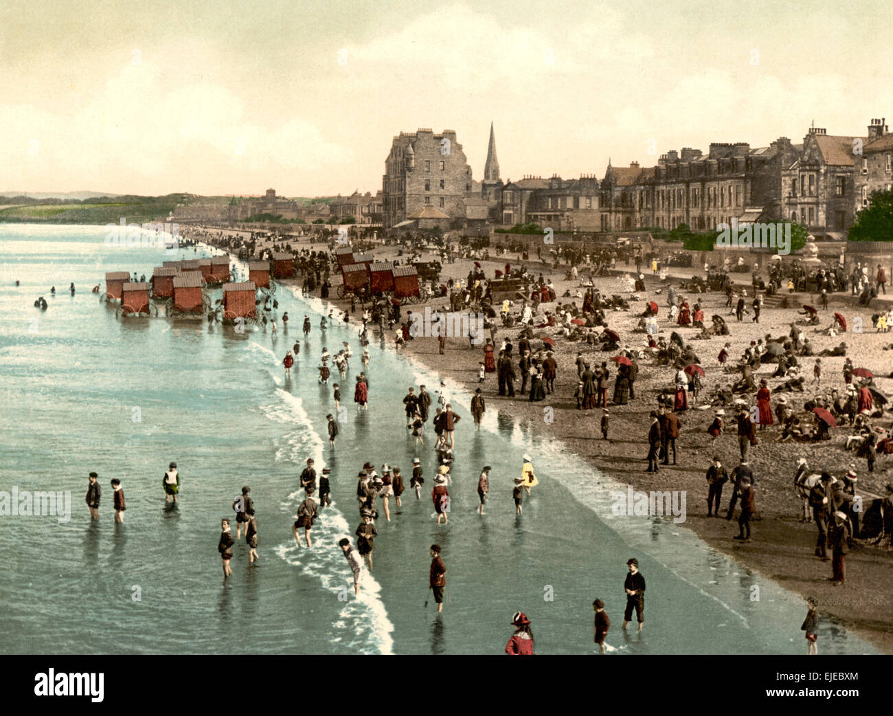 The beach, Portobello, Scotland, circa 1900 Stock Photo - Alamy